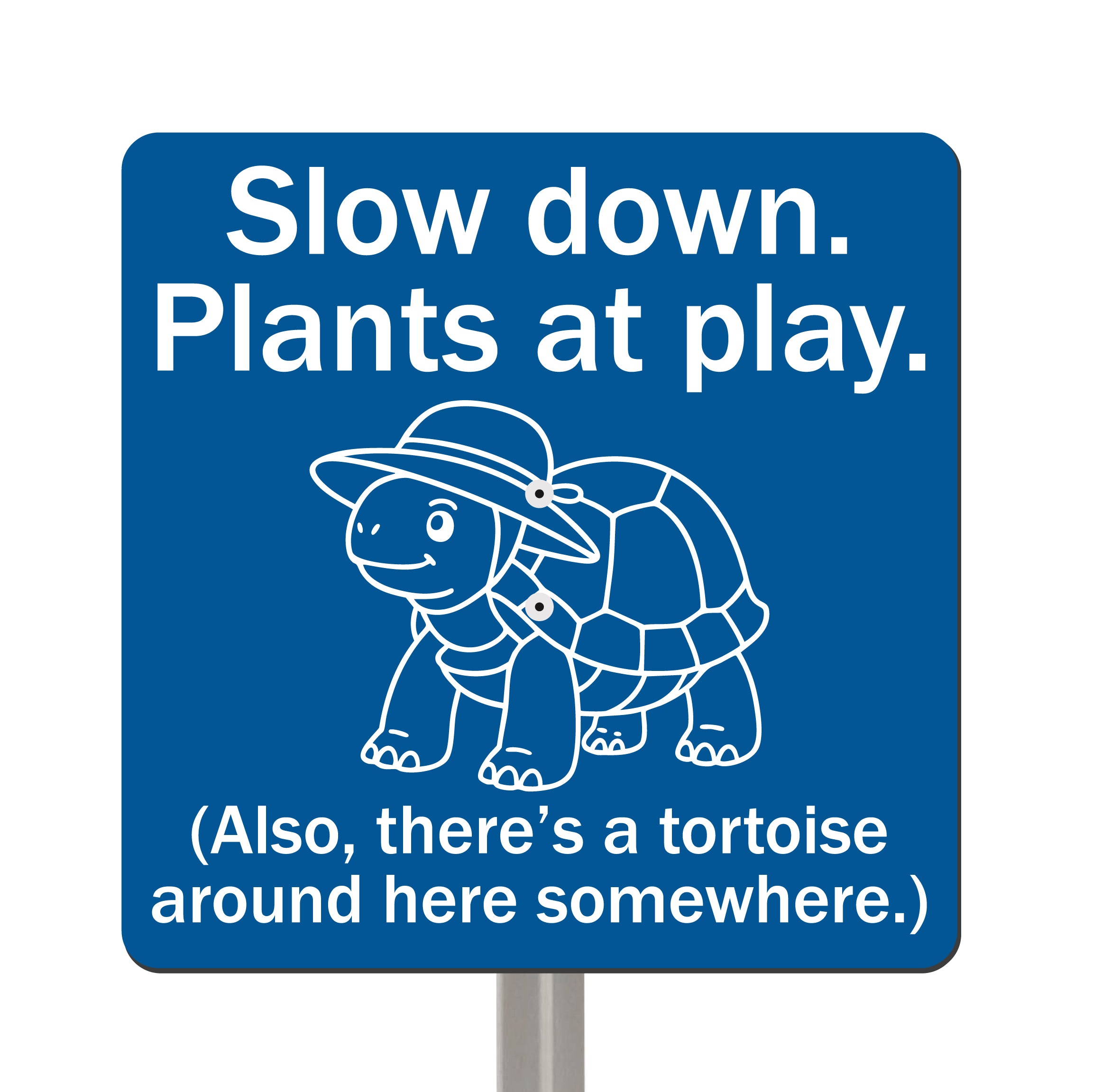 Tortoise Garden Sign – “Slow Down, Plants at Play” – Funny Acrylic Yar ...